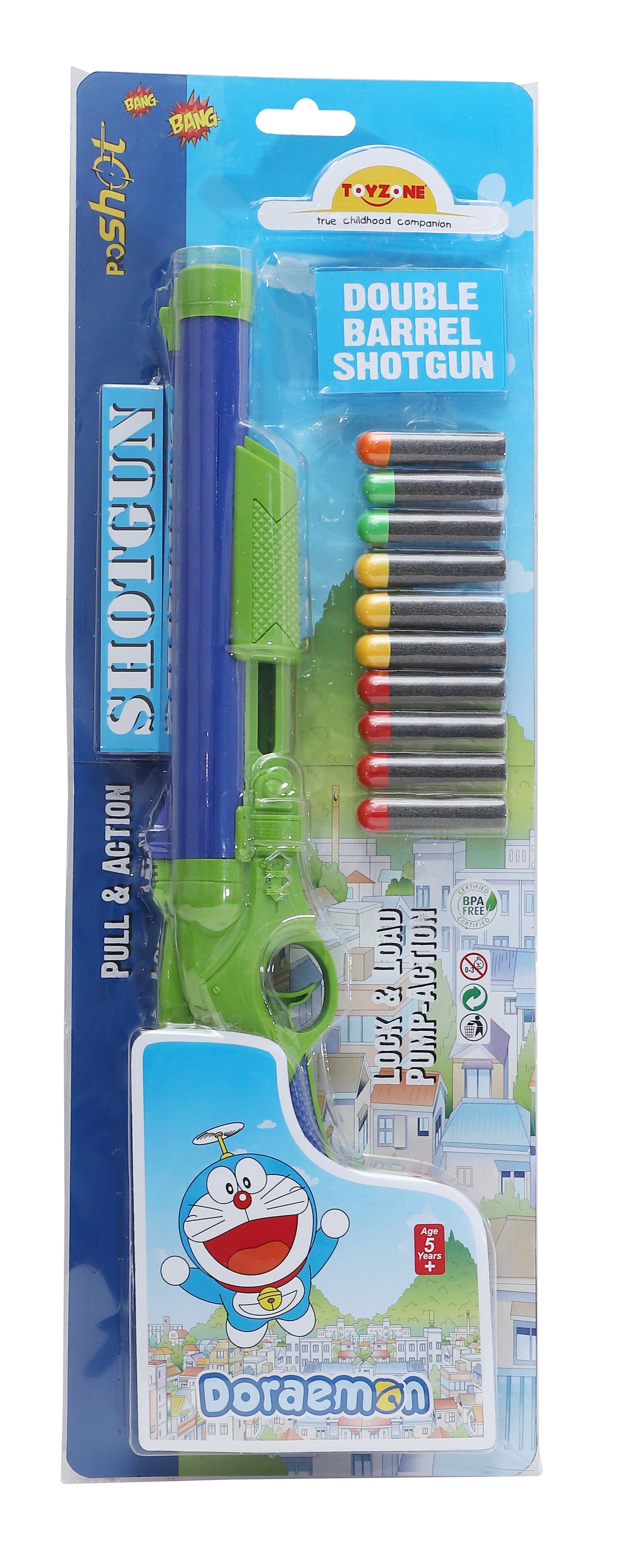 Doraemon Double Barrel Shotgun (Blister Pack ) – toyzone.in